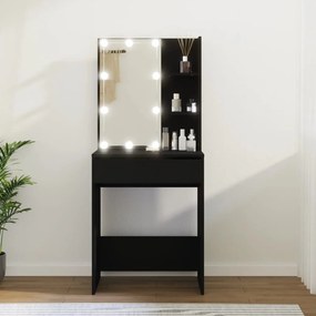 Toaletní stolek s LED černý 60 x 40 x 140 cm - Default Title