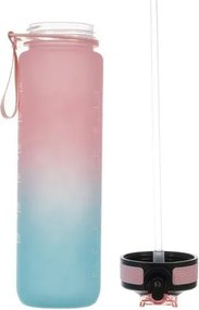 Motivační láhev na vodu 1000 ml, modrorůžová Trizand 24497