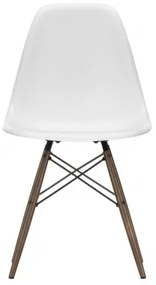 Eames Plastic Chair DSW tmavě lakovaný javor bílá černé na tvrdou podlahu Vitra