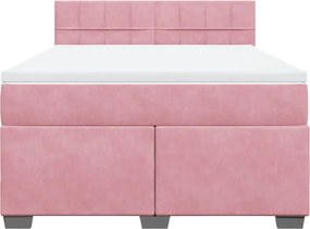 Box spring postel s matrací tmavě růžová 140 x 200 cm samet 3286335