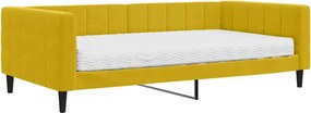Válenda s matrací žlutá 100 x 200 cm samet 3196679