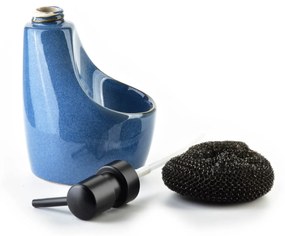 Dávkovač mýdla Sansa, modrá/s černými prvky, 400 ml