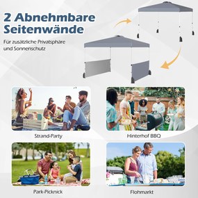 Costway Altán skládací altán s 2 bočními stěnami a taškou vč. 4 větrná lana a 4