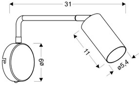 Nástěnná lampička TINA 1xGU10/15W/230V černá