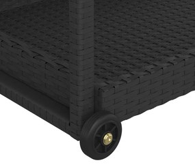 vidaXL Barový vozík černý 100 x 45 x 83 cm polyratan
