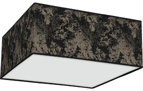 Stropní svítidlo Satino Square, 1x černé/zlaté textilní stínítko, (bílé plexisklo), (50 cm)
