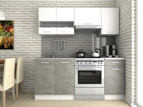 Kuchyňská linka LUIZA III 180x120 - Bílá + beton