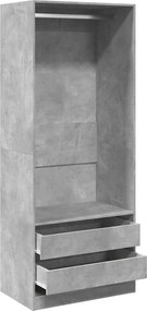 Šatní skříň betonově šedá 80 x 50 x 200 cm kompozitní dřevo 3307750
