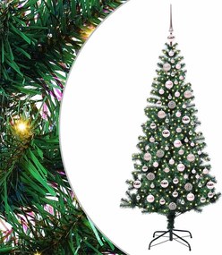Umělý osvětlený vánoční stromeček Zelená 180 cm PVC a kov 3396764