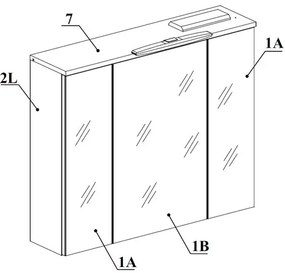 Koupelnová skříňka se zrcadlem Spice, LED osvětlení
