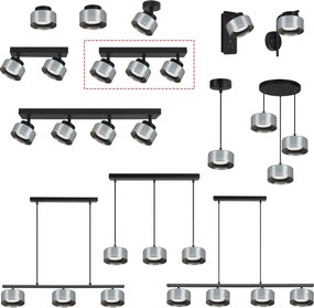 Brilagi - Bodové svítidlo AURA LUX 3xGX53/30W/230V černá/kouřová