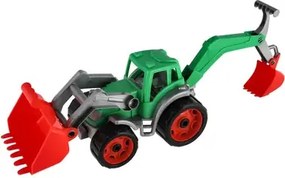 TEDDIES Traktor s nakladačem a bagrem / Traktor / Plast / Volný chod /