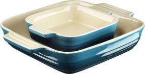 Pečící formy Le Creuset čtvercové 14 + 23 cm modrozelené 2 ks