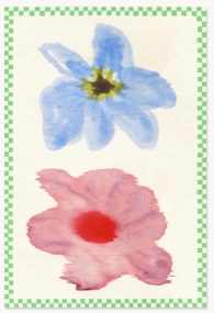 Digitální tisk Flower with Checks 01