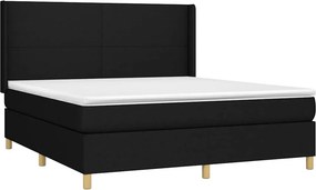 Box spring postel s matrací a LED černá 180x200 cm textil 3138735