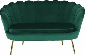 Lavice ve stylu Art-deco, smaragdová Velvet látka / gold chrom-zlatý, NOBLIN