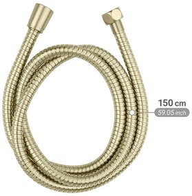 Sprchová hadice z nerezové oceli v matně zlaté barvě 150 cm Brass – Wenko
