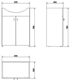 Cersanit Cersania BIANCO sada, umyvadlo a skříňka 60cm, bílá, S509-041-DSM