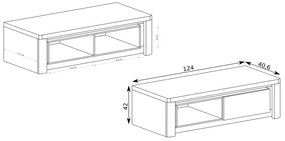 TV stolek/skříňka Livia 10 (s LED osvětlením) (dub ribbeck + bílý lesk). 1057866