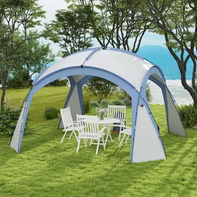 Přístřešek pro akce 3,5 x 3,5 m Pavilon s hákovými dveřmi Vodoodpudivý zahradní pavilon odolný proti zimě Světle modrý