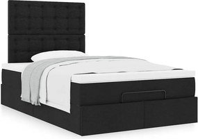 Osmanský rám postele s matrací černá 120x190 cm textil 3313308