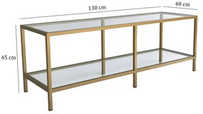 KALUNE DESIGN Kovový TV stolek GLAMP zlatý 552NOS2223