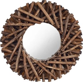 vidaXL Nástěnné zrcadlo 40 cm teak kulaté [288801]