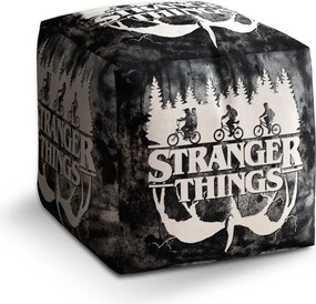 Sablio Taburet Cube Stranger Things White - 60x60x60 cm