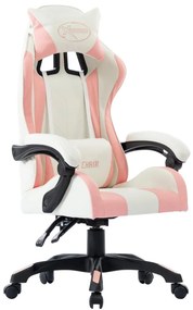Herní židle růžová umělá kůže 287984