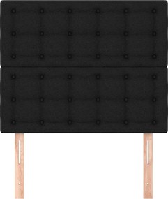 Čelo postele černé 100x5x118/128 cm látkové 3116758