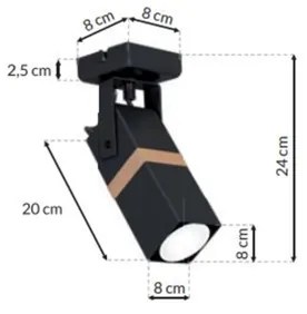 Bodové svítidlo VIDAR 1xGU10/25W/230V černá