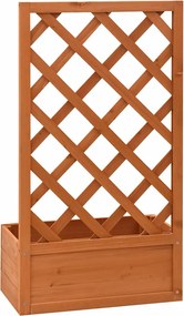 Zahradní truhlík s treláží oranžový 50x25x90 cm masivní jedle 314830