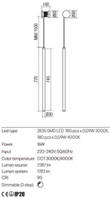 Redo Designové nástěnné LED svítidlo SWING, v.74cm, opálové Barva: Bílá