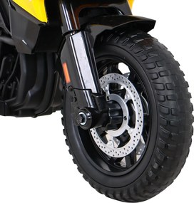 Ramiz Dětská motorka na baterie BMW F850 GS žlutá + pomocná kolečka + audio LED + pomalý start + EVA