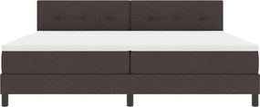 Postel s boxspringem s čelo Tmavě hnědá 200 x 200 cm textil 3338716
