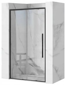 Rea Solar Black Mat, posuvné sprchové dveře, 6mm čiré sklo, černý matný profil, 100 x 195 cm, REA-K6512