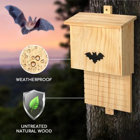 Domeček pro netopýry, hnízdo, pomoc při přezimování, celoročně obyvatelný, piniové dřevo