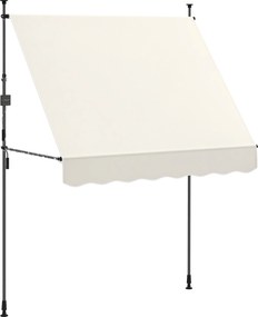 Manuální výsuvná markýza Outsunny 2x1,2m - Exteriérová terasová rolety, nastavitelné výšky s klikou 210-310 cm, UV30+ ochrana, bez vrtání pro zahradu,