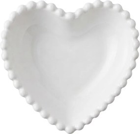 Keramická mistička ve tvaru srdce s perličkovým okrajem M - 10*10*4 cm