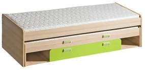 Casarredo LIMO L16 výsuvná postel s úl. prostorem jasan/zelená