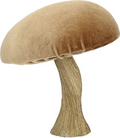 Dekorace Sametový hřib 17 cm caramel