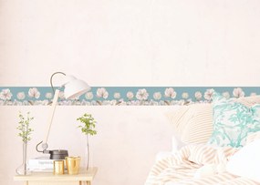Samolepící bordura na zeď Tyrkysová Pastelová Grafika | 5 m x 13.8 cm | DWB8261