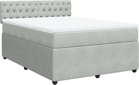 Box spring postel s matrací světle šedá 140x200 cm samet 3287764