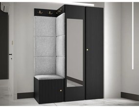 Předsíňová sestava Towiro Slim XXIV, Barva: černá, Barva látek:: Abriamo 06