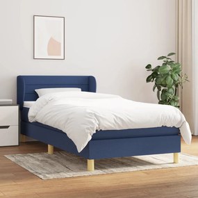 Box spring postel s matrací modrá 100 x 200 cm textil 3126867
