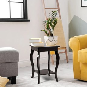 Costway Sada 2 kusů s elegantními odkládacími stolky se zakřivenými nohami a 2