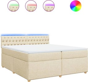 Box spring postel s matrací krémová 200x200 cm textil 3289099