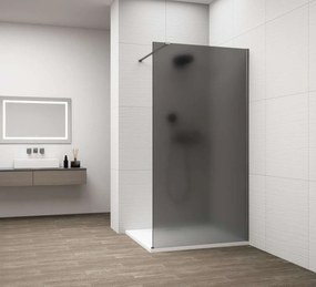Polysan Esca - Sprchová stěna Walk-In 110x210 cm, Antidrop, kouřové matné sklo/gun metal ES1411-11