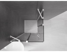Mexen Velar Duo, sprchový kout s posuvnými dveřmi 100 x 100 cm, 8mm šedé sklo, bílá matná, 871-100-100-42-20