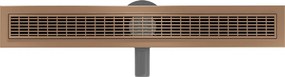 Mexen Flat 360°, lineární podlahový žlab 60 cm, měděná matná, 1C33060-40